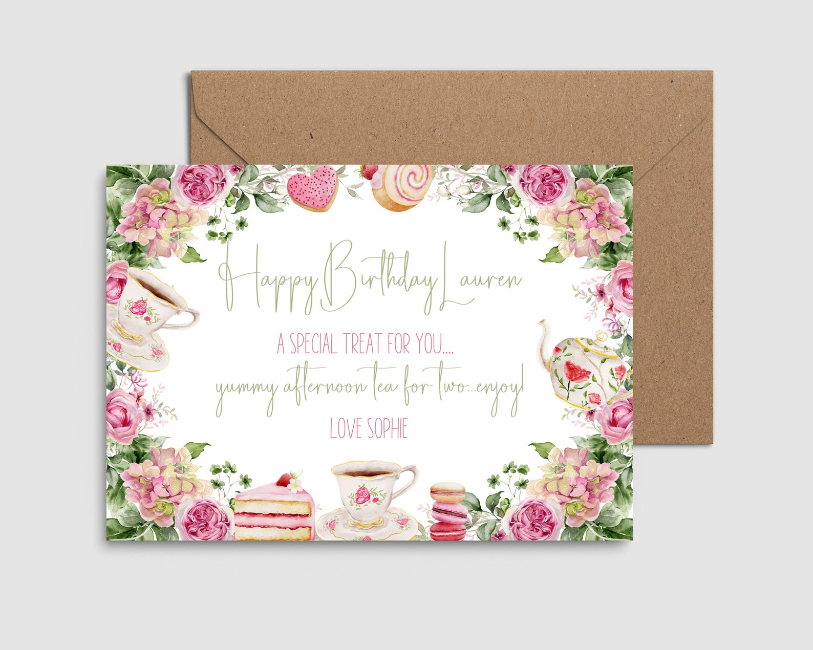 Personalised Afternoon Tea Voucher Birthday Afternoon Tea - Etsy