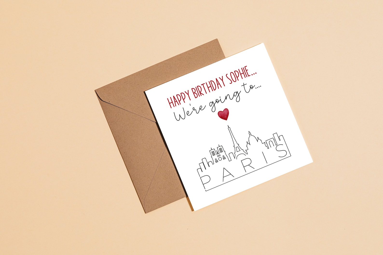 We're Going to Paris, Surprise Reveal Birthday Card, Personalised ...