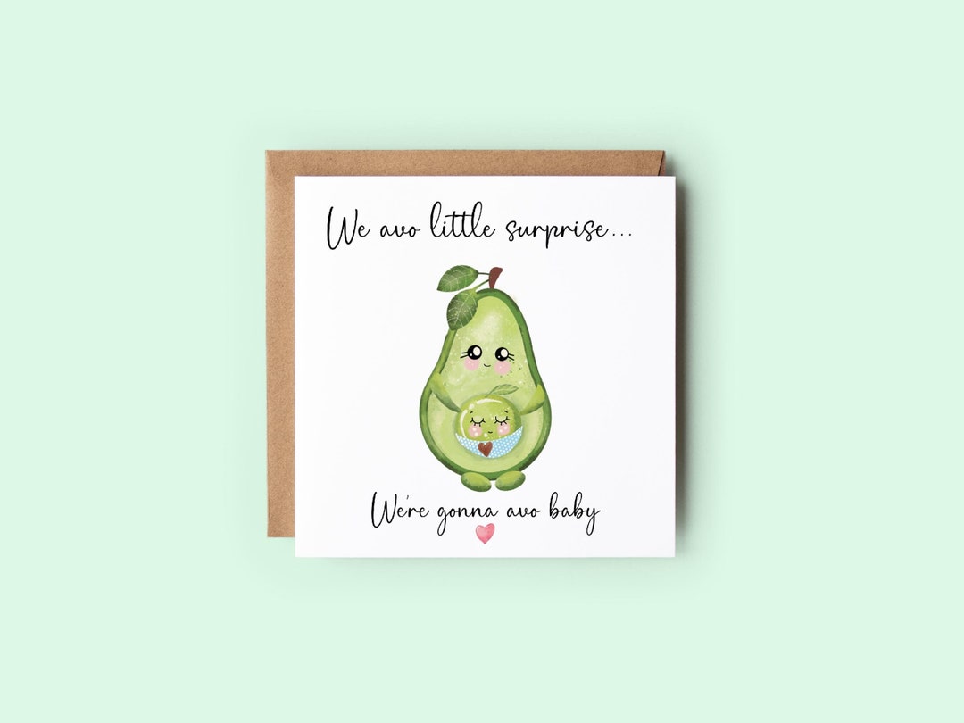 Avocado Baby Announcement Card, 'we Avo Little Surprise' - Etsy