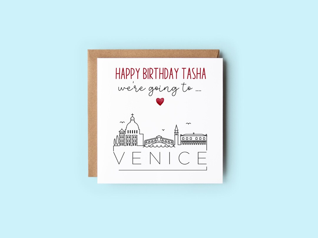 We're Going to Venice, Surprise Reveal Birthday Card, Personalised ...