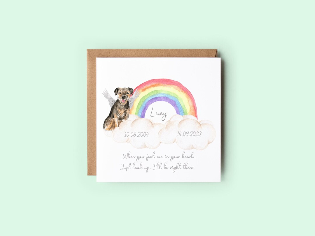 Personalized Dog Memorial Card, Rainbow Bridge, Pet Loss Gift - Etsy