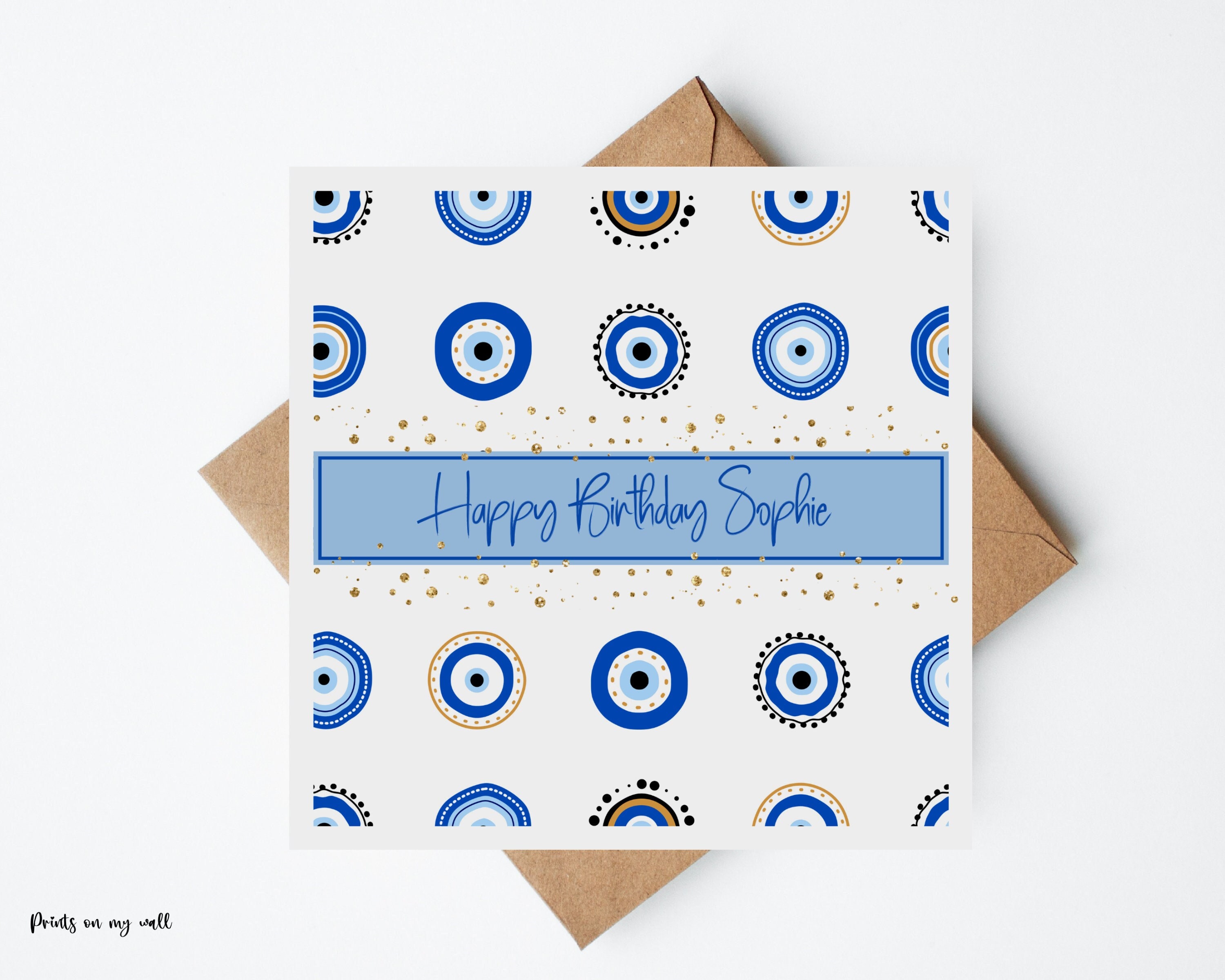 Personalized Evil Eye Birthday Card, Turkish Nazar Card - Etsy