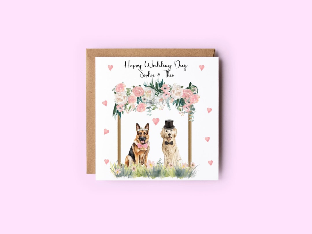 Personalised Wedding Card, Dog Wedding Card, Card for Newlyweds ...