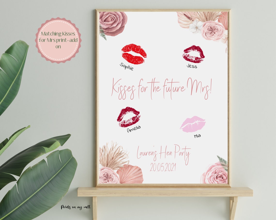 Hen Party Sign, Boho Style Hen, Personalised Print A4/A3, Printed ...