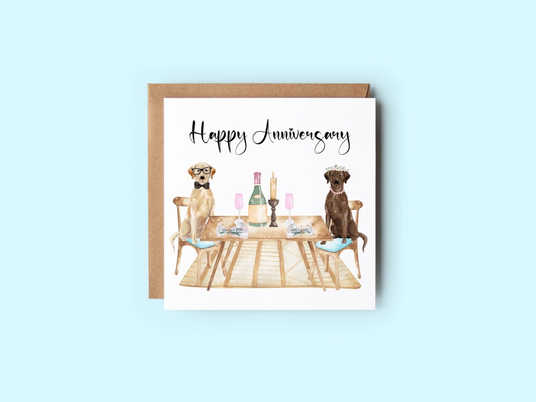 Labrador Anniversary Card, Happy Anniversary Card, Labrador Card ...