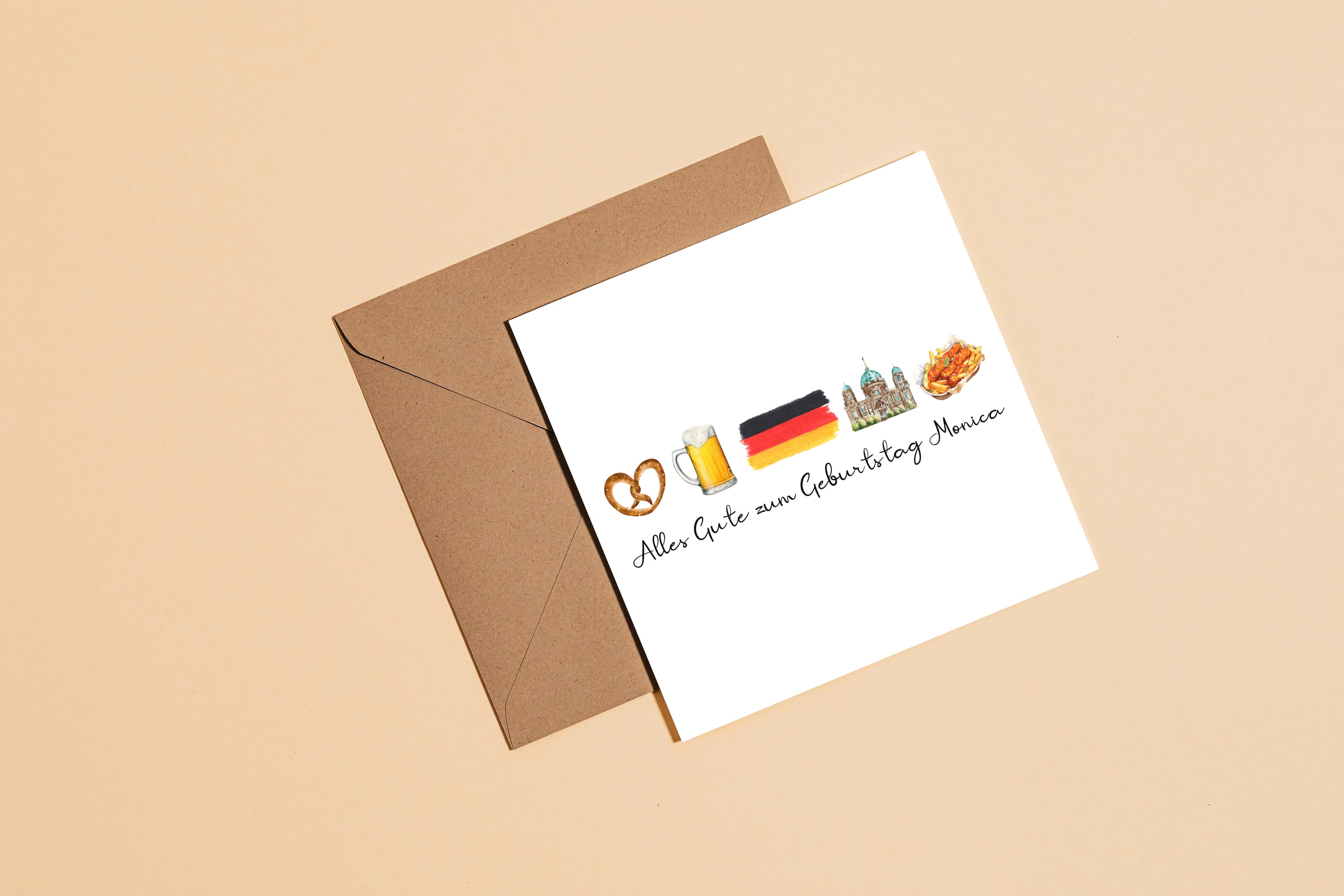 German Happy Birthday Card,alles Gute Zum Geburtstag, Germany Card ...