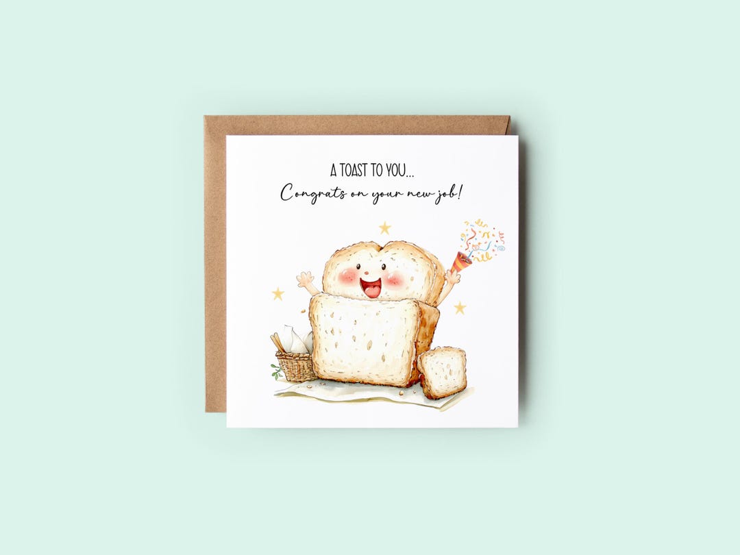 A Toast to You, Congrats on Your New Job, Congratulations Card - Etsy UK