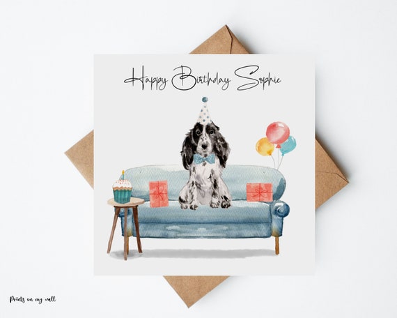 Cocker Spaniel Birthday Card Personalised Birthday Card Dog | Etsy
