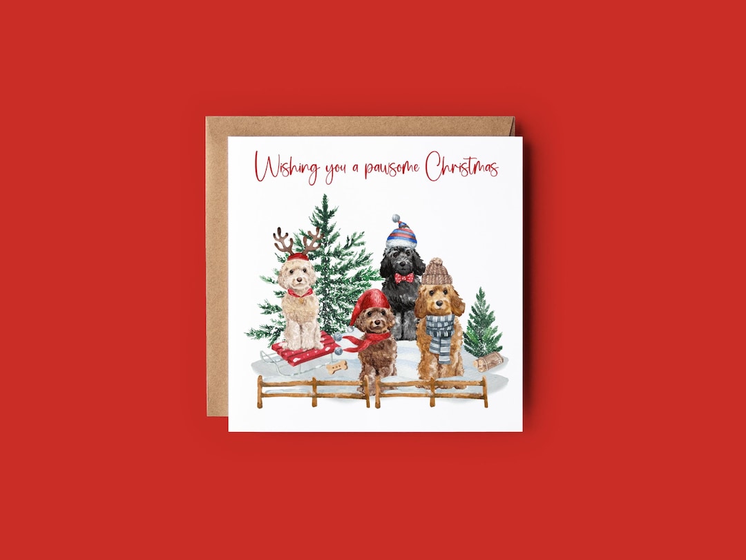 Cockapoo Christmas Card,funny Christmas Cards, Handmade Christmas Cards ...
