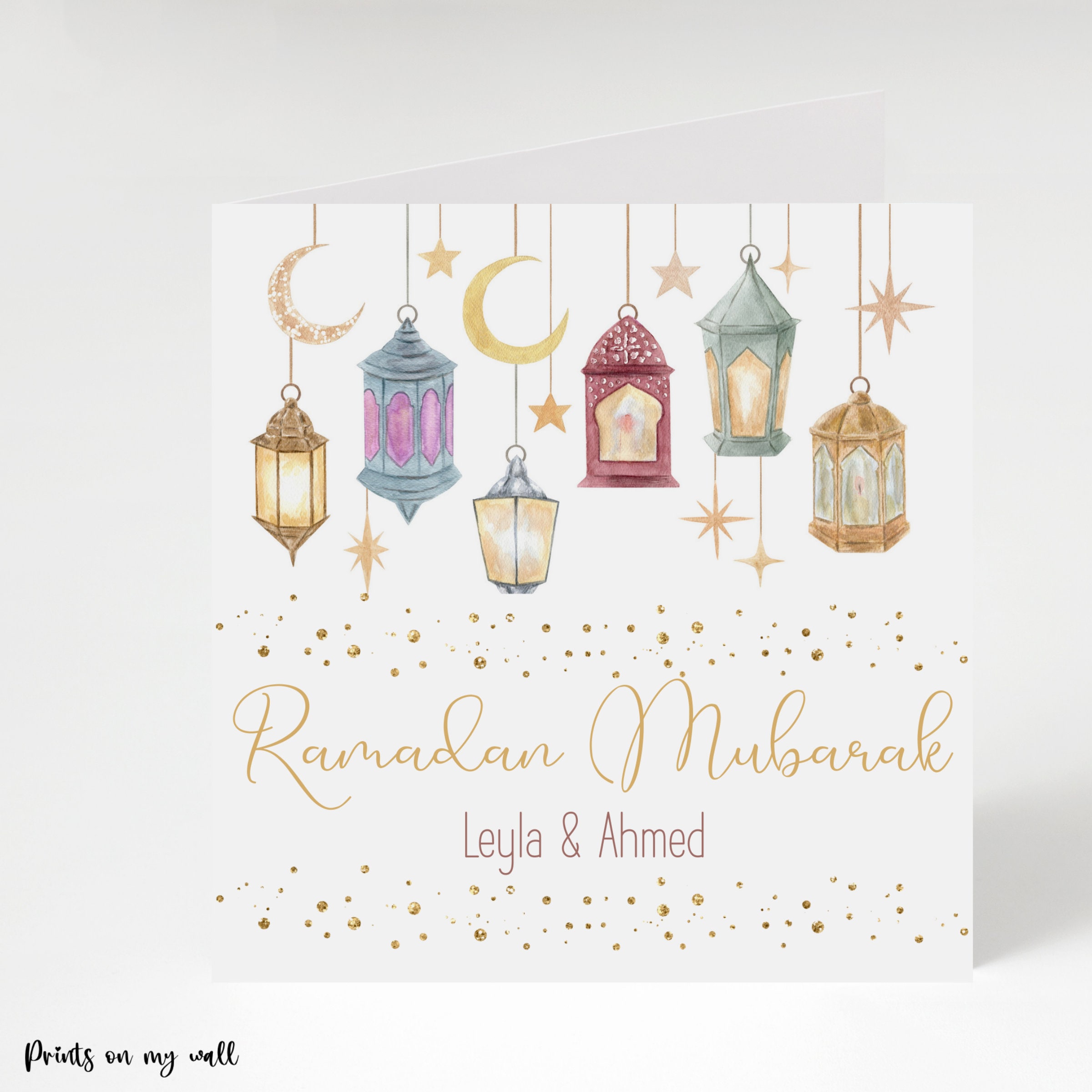 Personalized Ramadan Mubarak Card, Lantern Design - Etsy