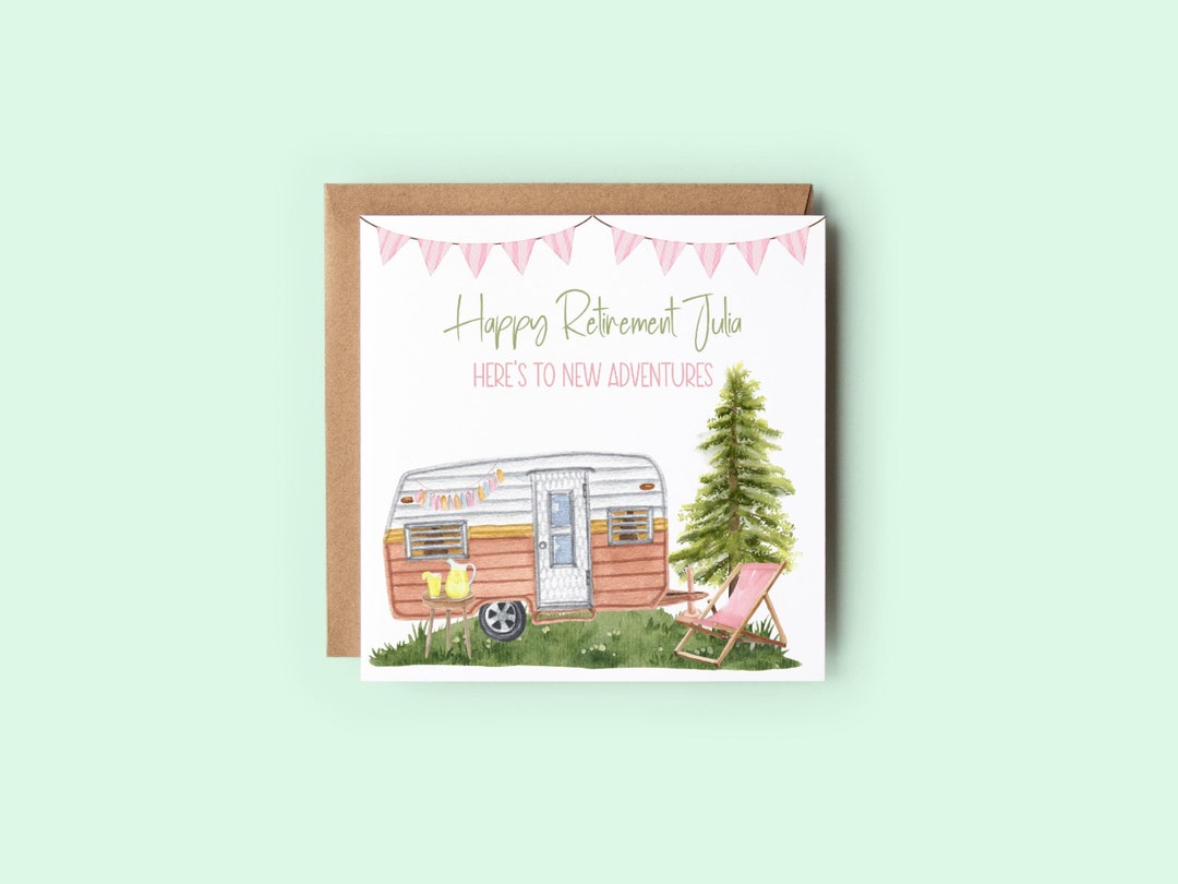 Personalised Retirement Card, Caravan Card, Campervan Card, Retirement ...