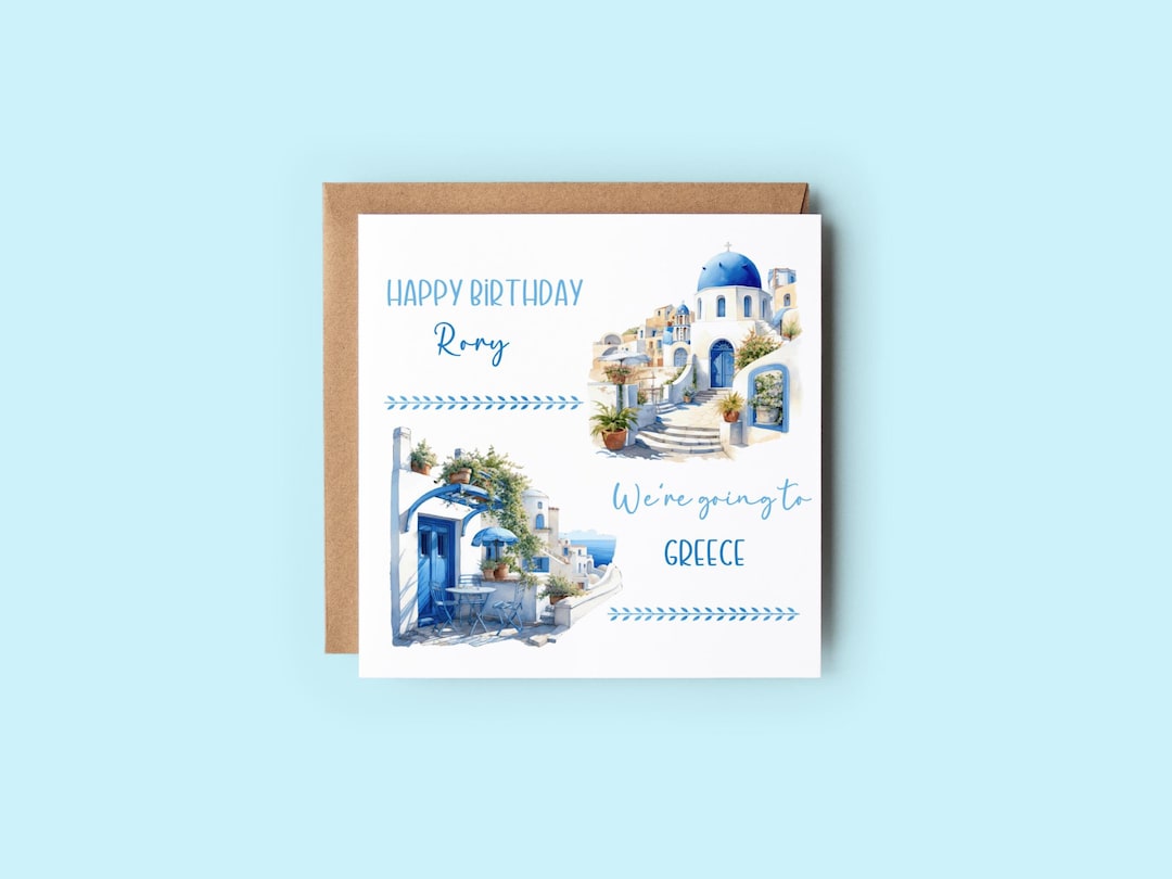 We're Going to Greece, Surprise Reveal Birthday Card, Personalised ...