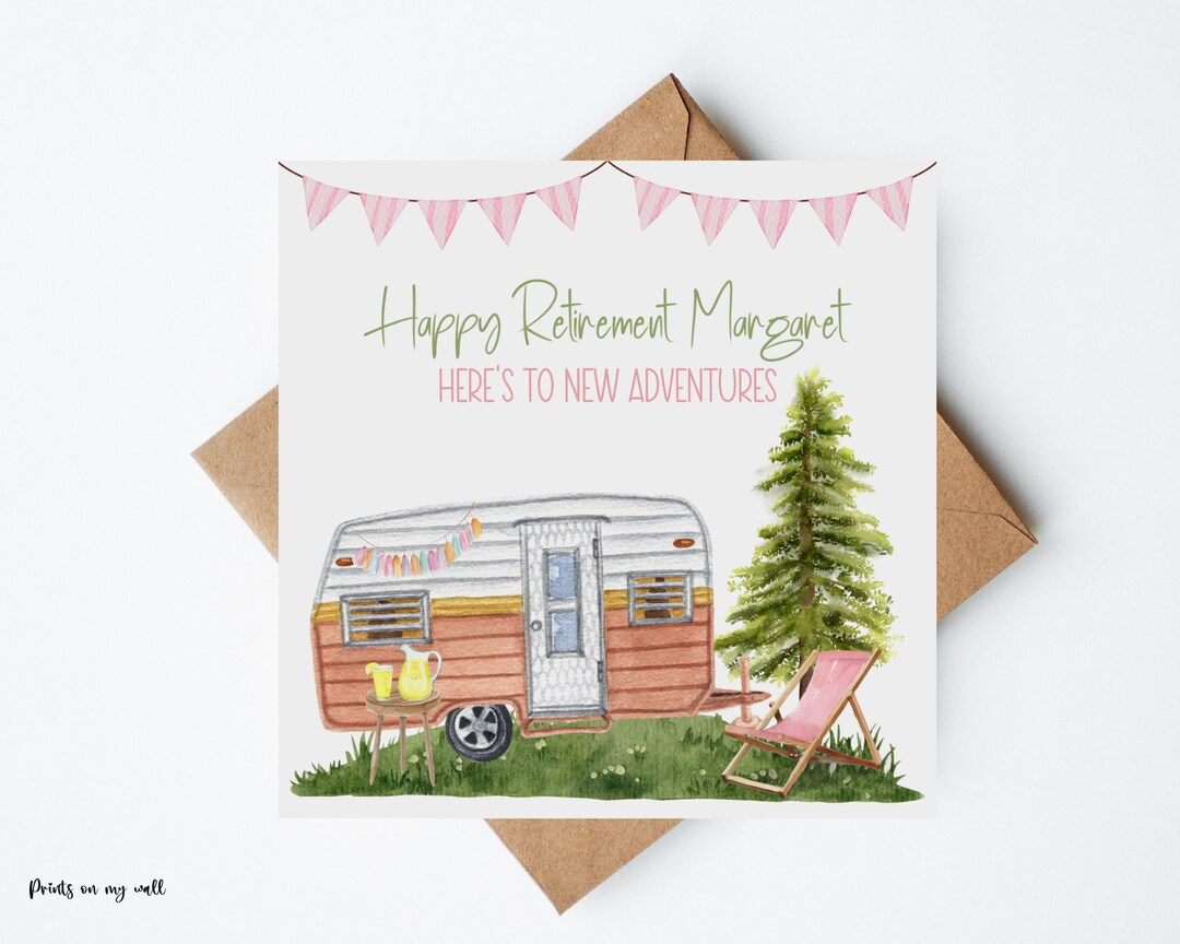Personalised Retirement Card, Caravan Card, Campervan Card, Retirement ...