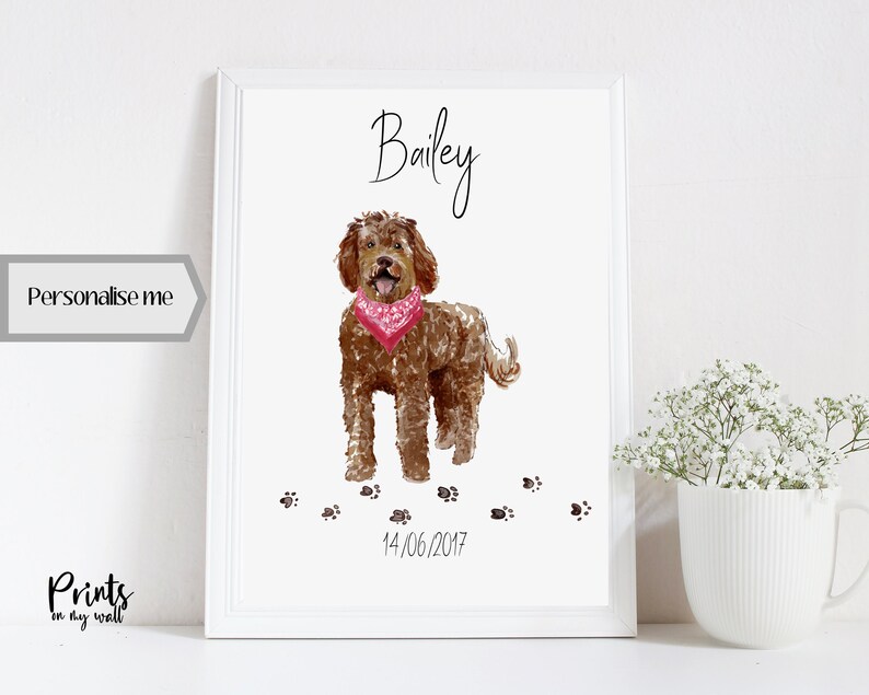 Personalized Labradoodle Print, Dog Lover Gift, Wall Art - Etsy