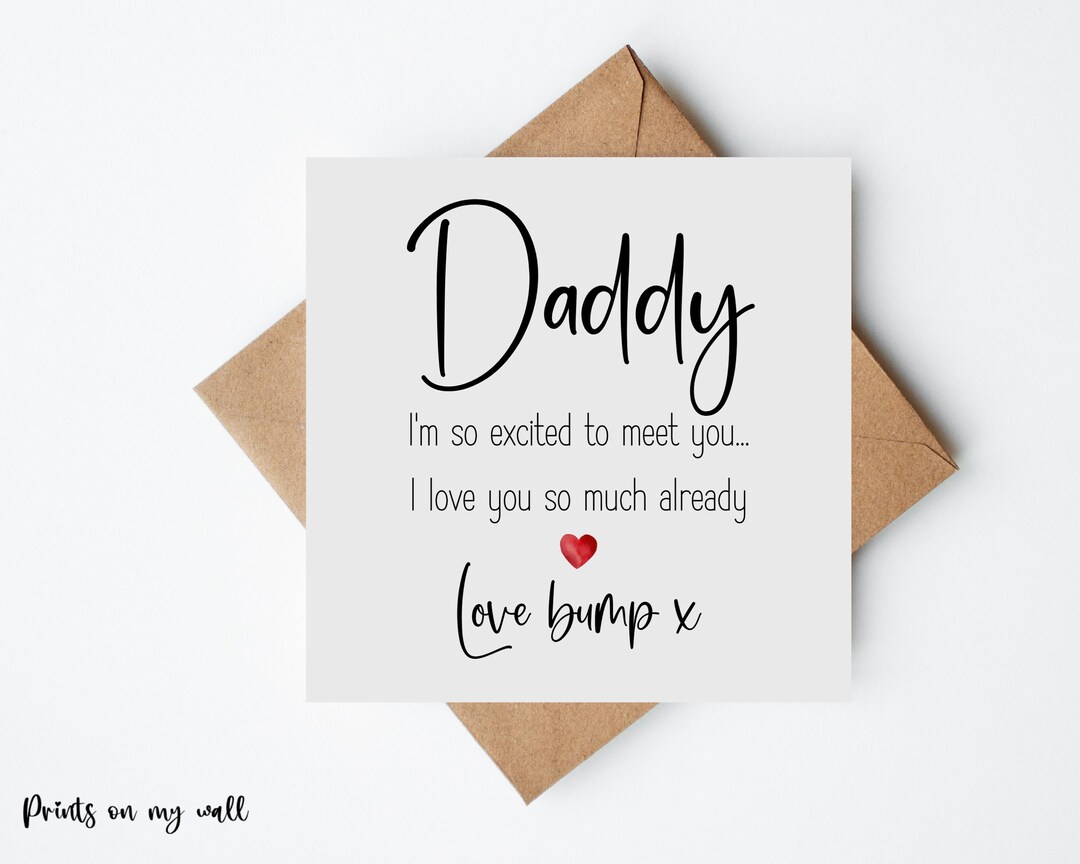 Card From Bump Daddy I Cant Wait To Meet You Daddy Card Dad To Be
