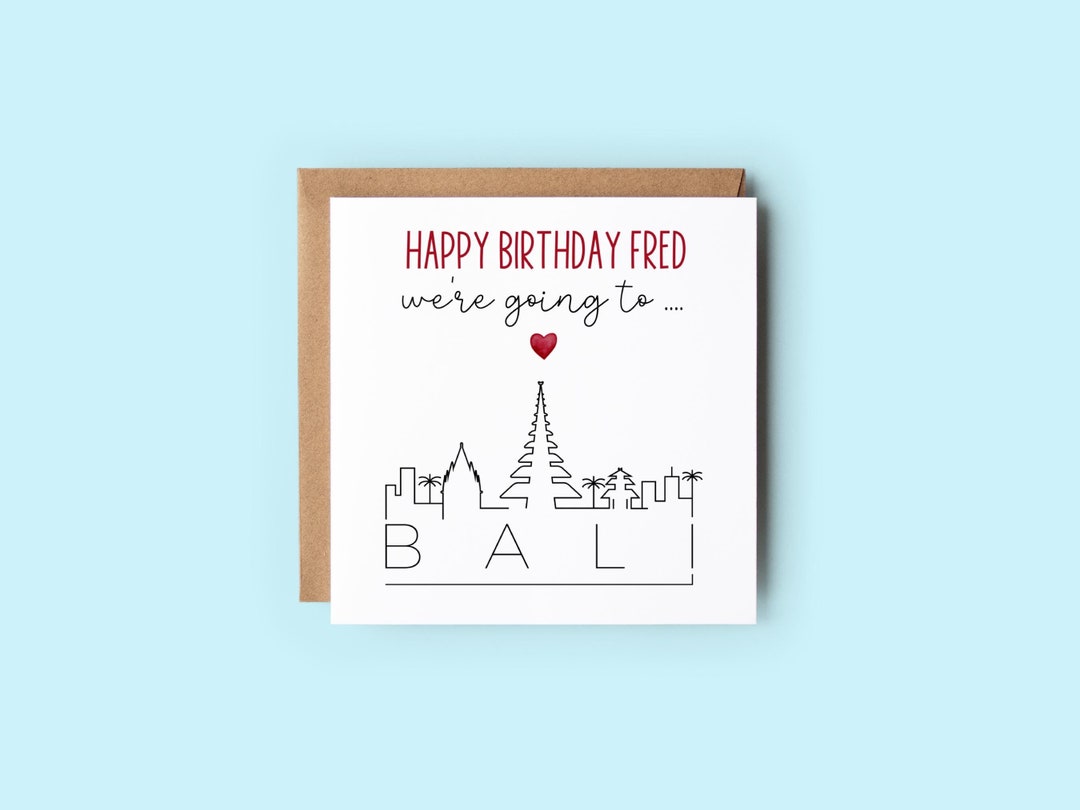 We're Going to Bali, Surprise Reveal Birthday Card, Personalised ...