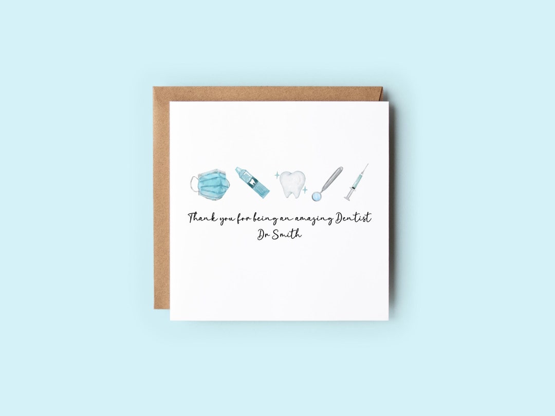 Thank You Dentist Card, Card for Dentist, Personalised Thank You Card ...