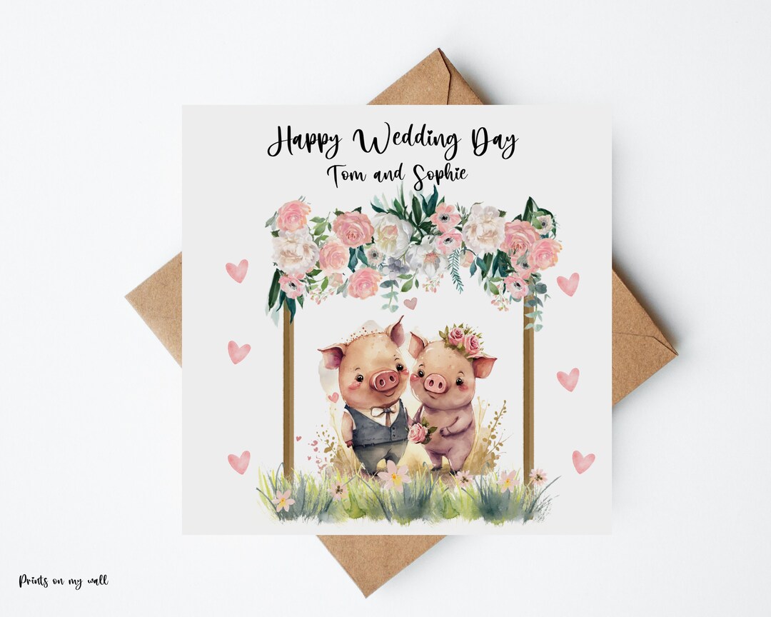 Pig Wedding Day Card Congratulations on Your Wedding - Etsy