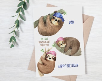 Sloth Birthday Card - Etsy