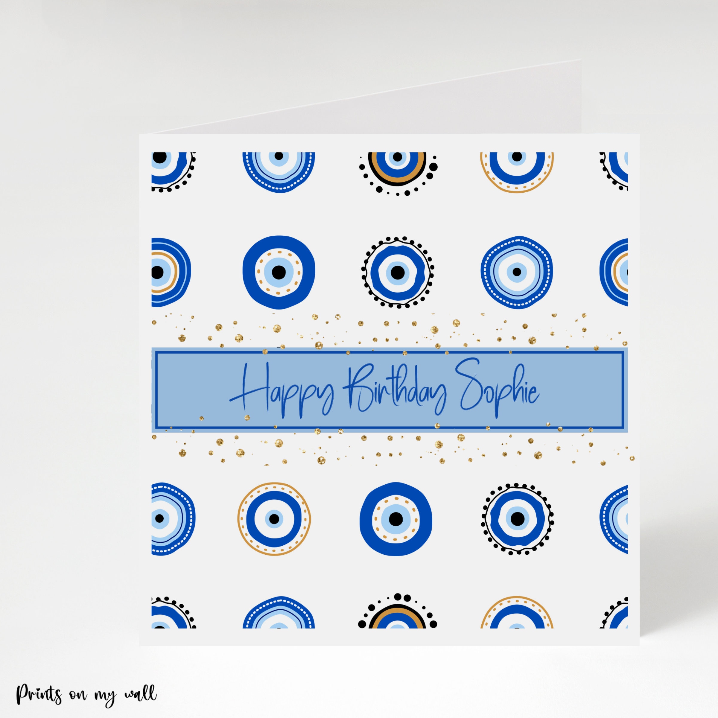 Personalized Evil Eye Birthday Card, Turkish Nazar Card - Etsy
