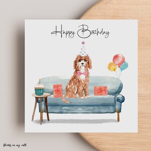Cavapoo Birthday Card, Personalised Birthday Card, Dog Lovers Card ...
