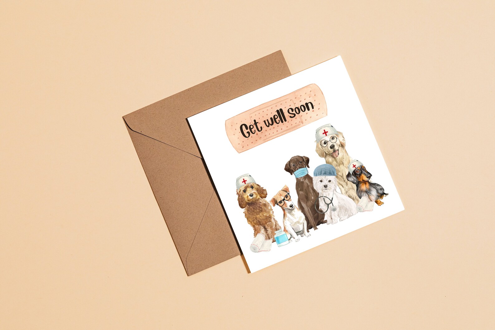 Get Well Soon Card, Dog Get Well, Dog Nurses - Etsy