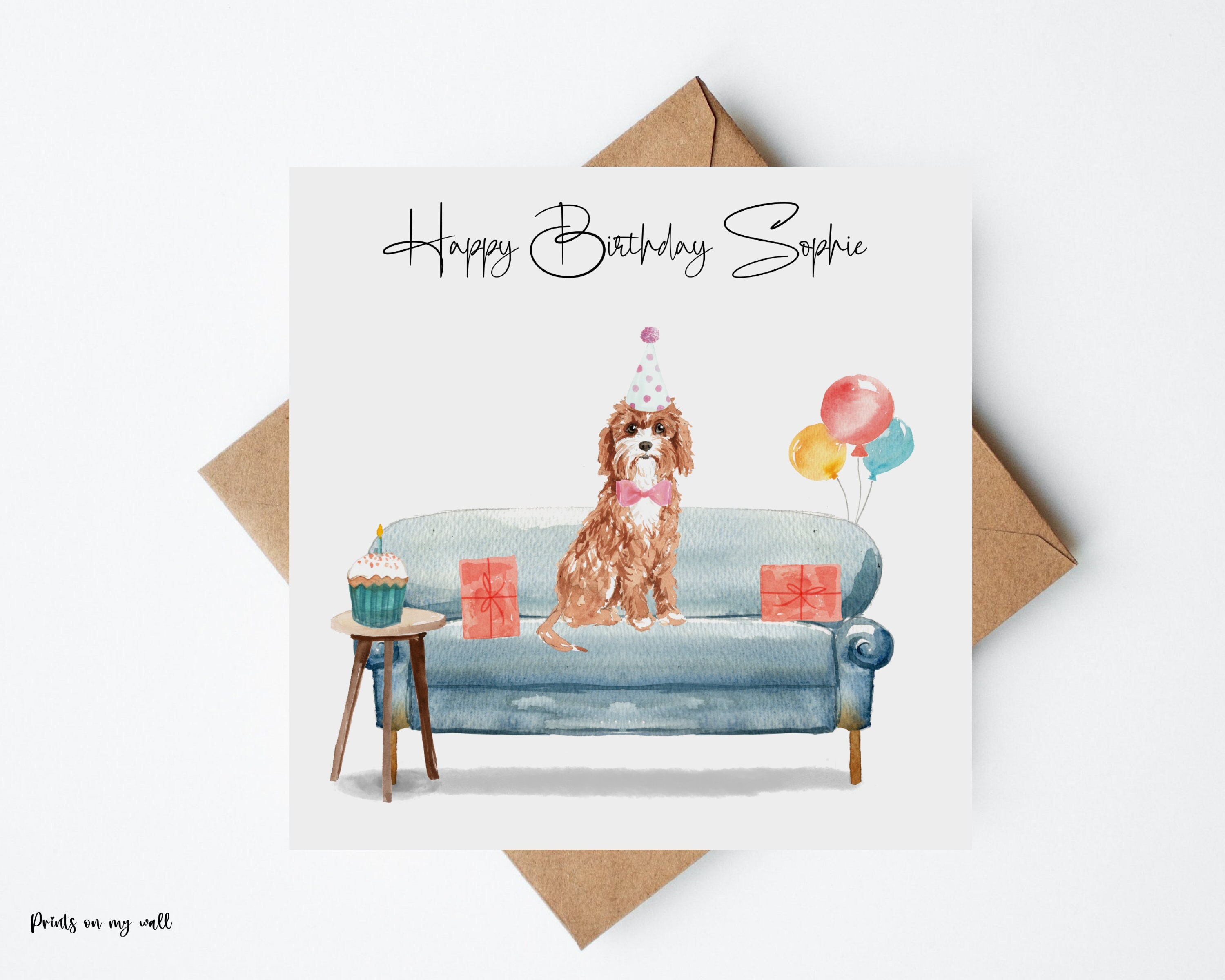 Cavapoo Birthday Card Personalised Birthday Card Dog Lovers - Etsy UK