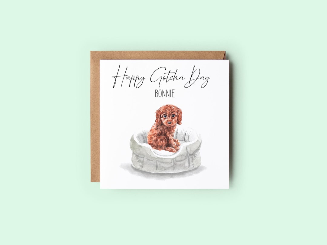 Personalized Cockapoo Gotcha Day Card, Handmade Fur Baby Card - Etsy