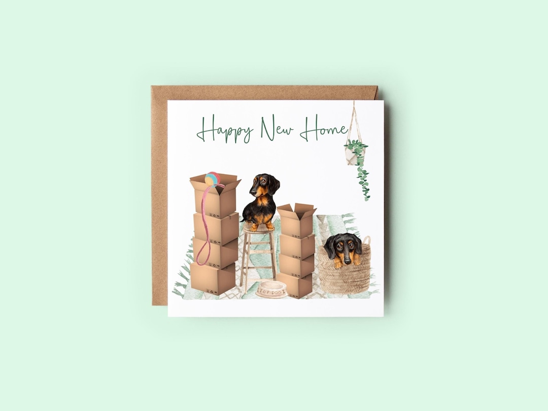 Dachshund New Home Card, Sausage Dog Housewarming Gift - Etsy