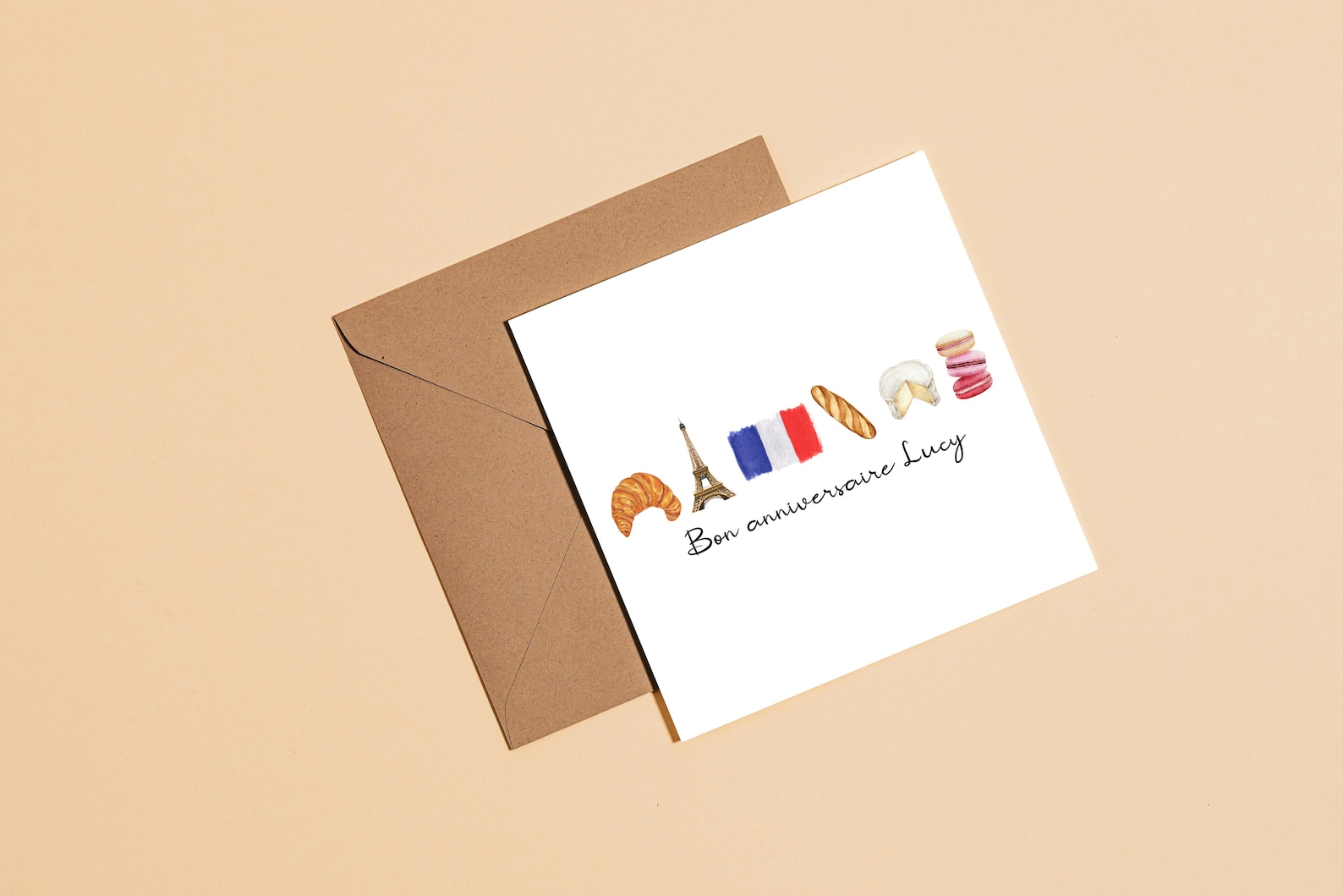 French Happy Birthday Card, Bon Anniversaire, French Card, Personalised ...