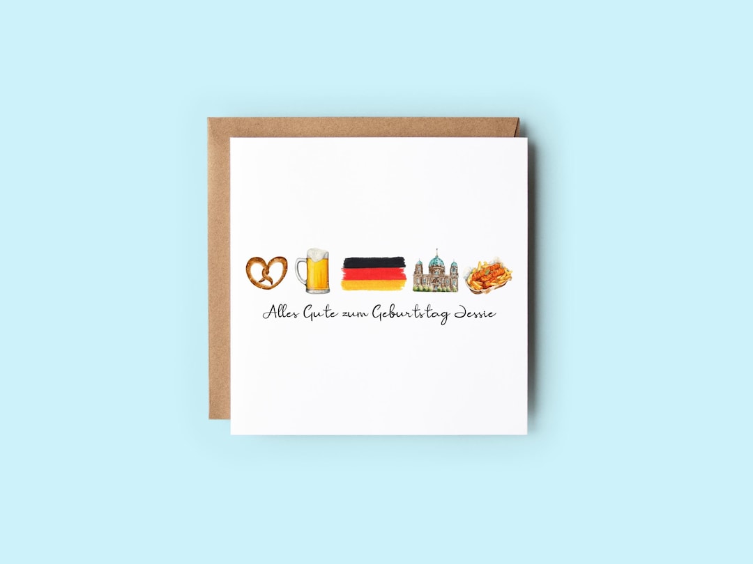 German Happy Birthday Card,alles Gute Zum Geburtstag, Germany Card ...