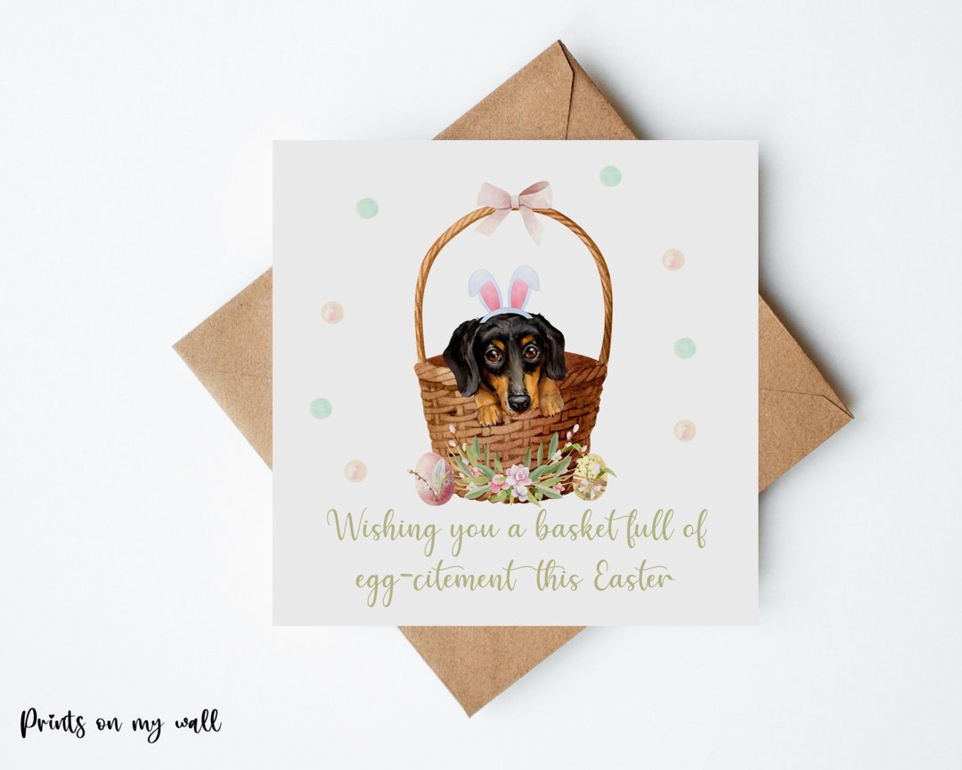 Dachshund Easter Card, Dog Easter Cards, Sausage Dog Easter Card - Etsy UK