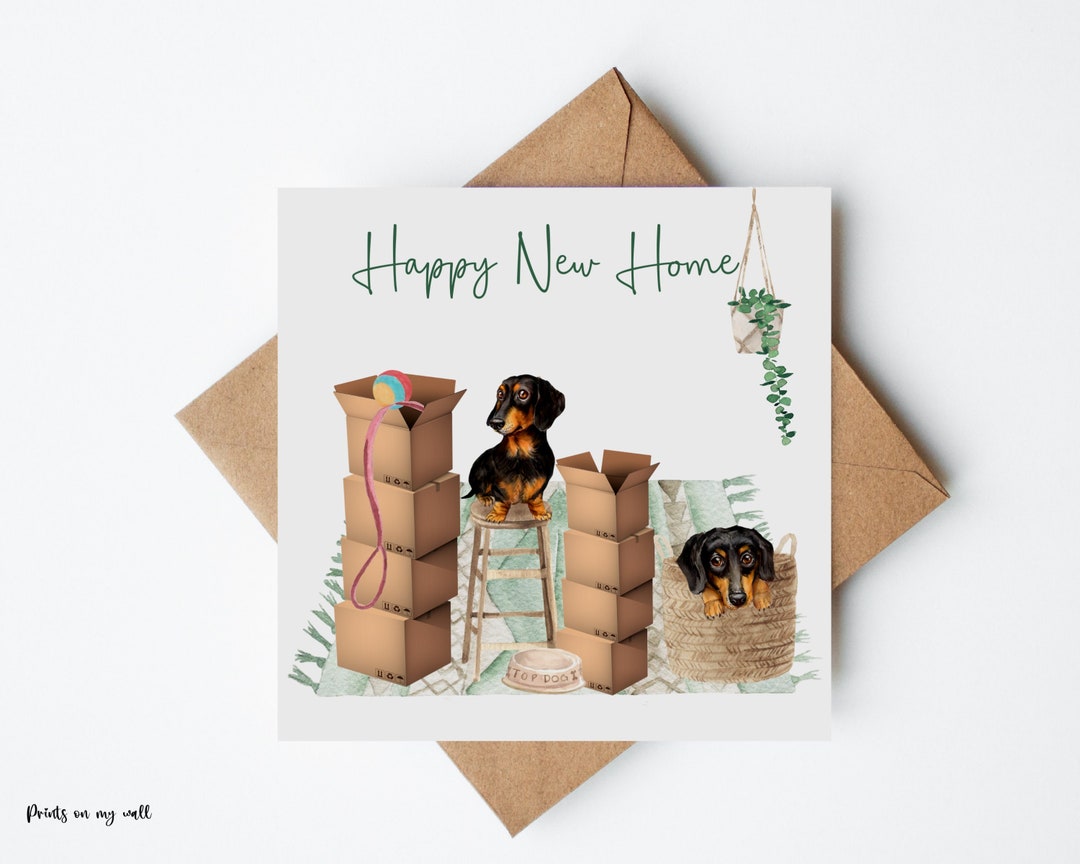 Dachshund New Home Card Happy New Home Card Sausage Dog - Etsy