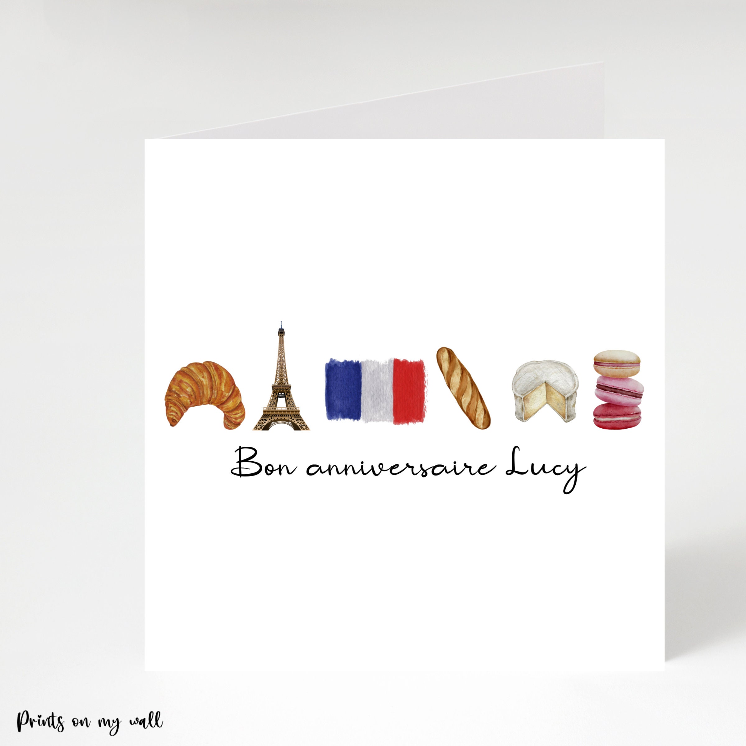 French Happy Birthday Card, Bon Anniversaire, French Card, Personalised ...