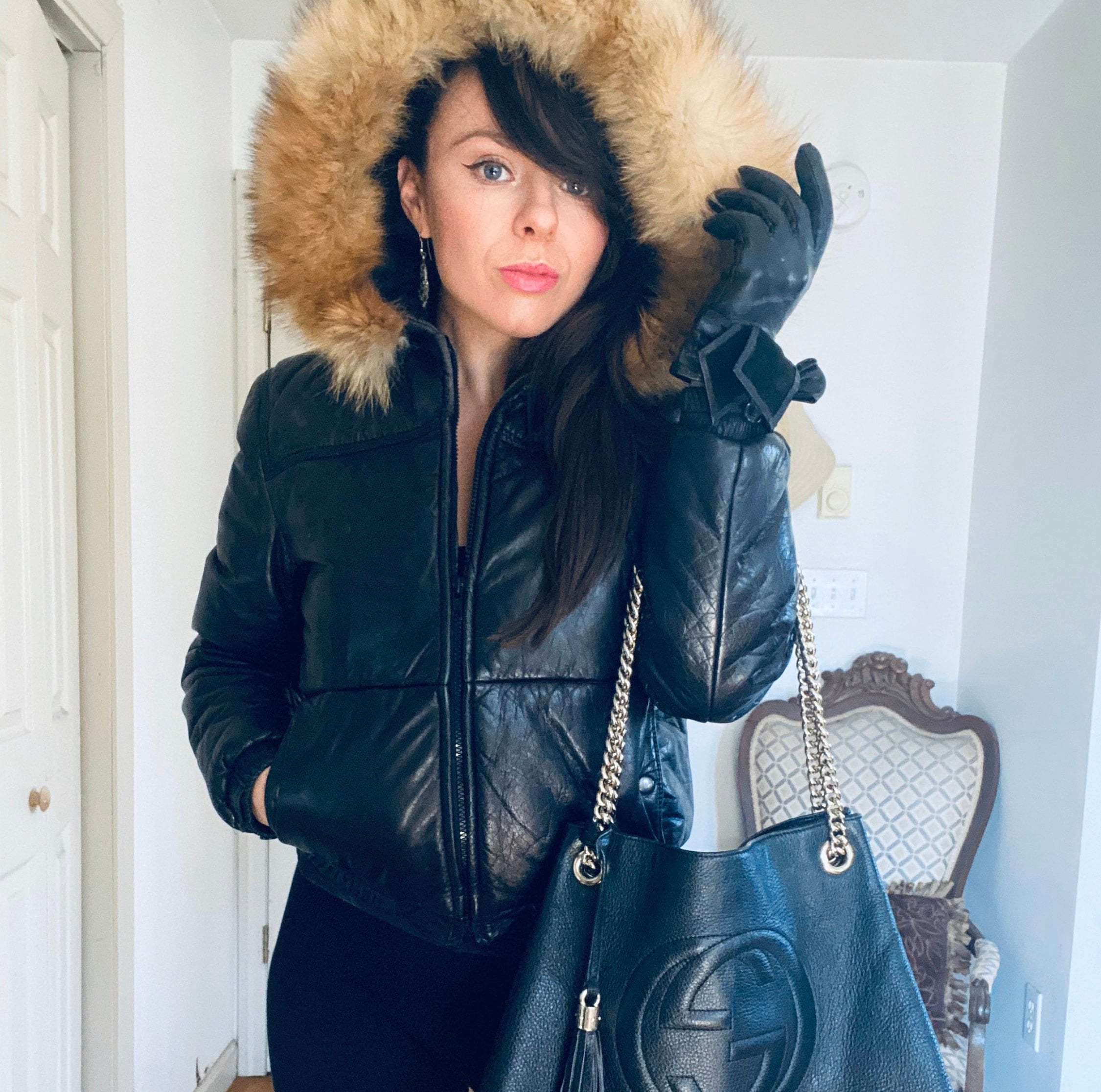 Genuine 1970s Vintage Black Buttery Soft Leather Bomber Jacket With Fox ...