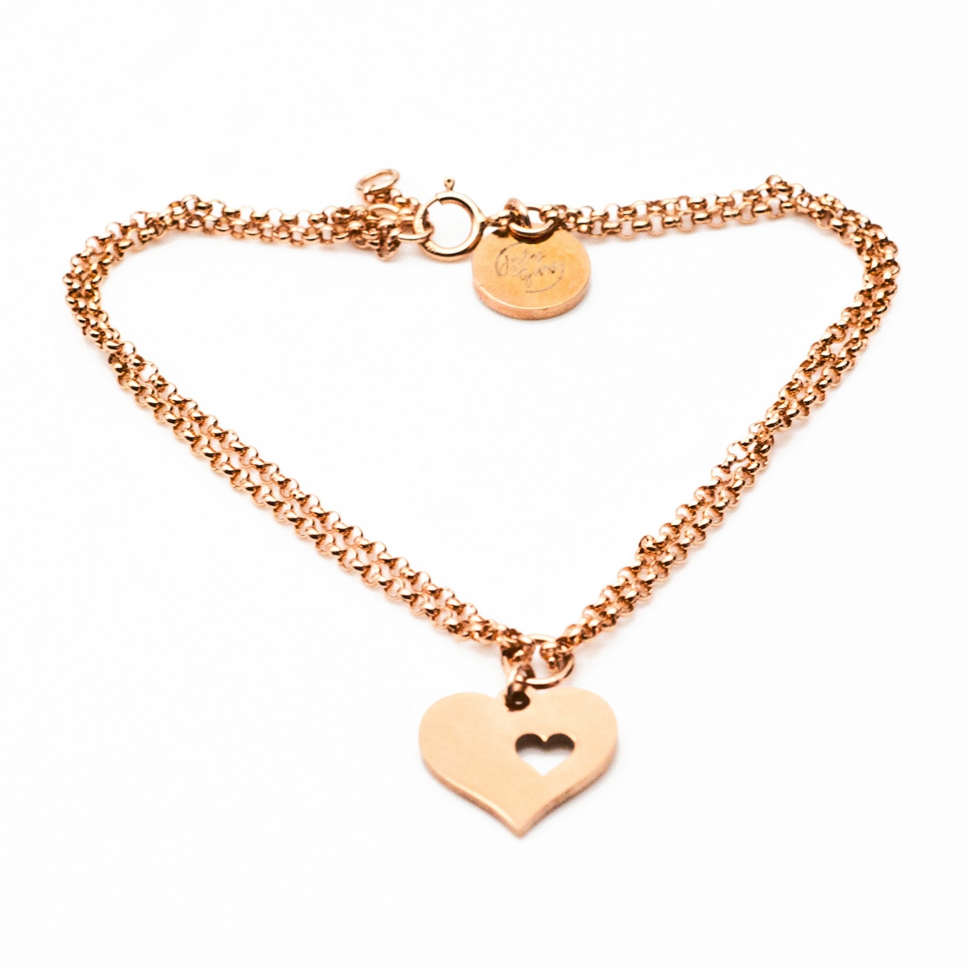 Heart, Gold Filled, Bracelet, Double Chain, Gold, Rose Gold, Self-love ...