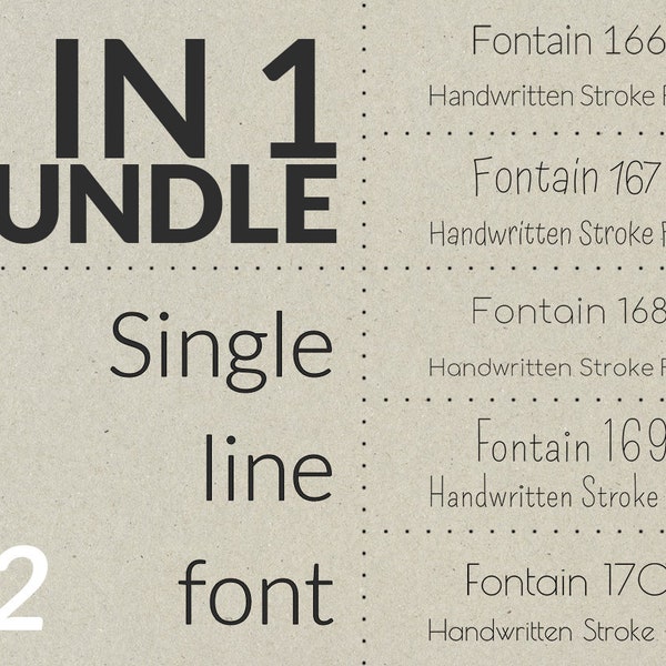 2 Line Font - Etsy