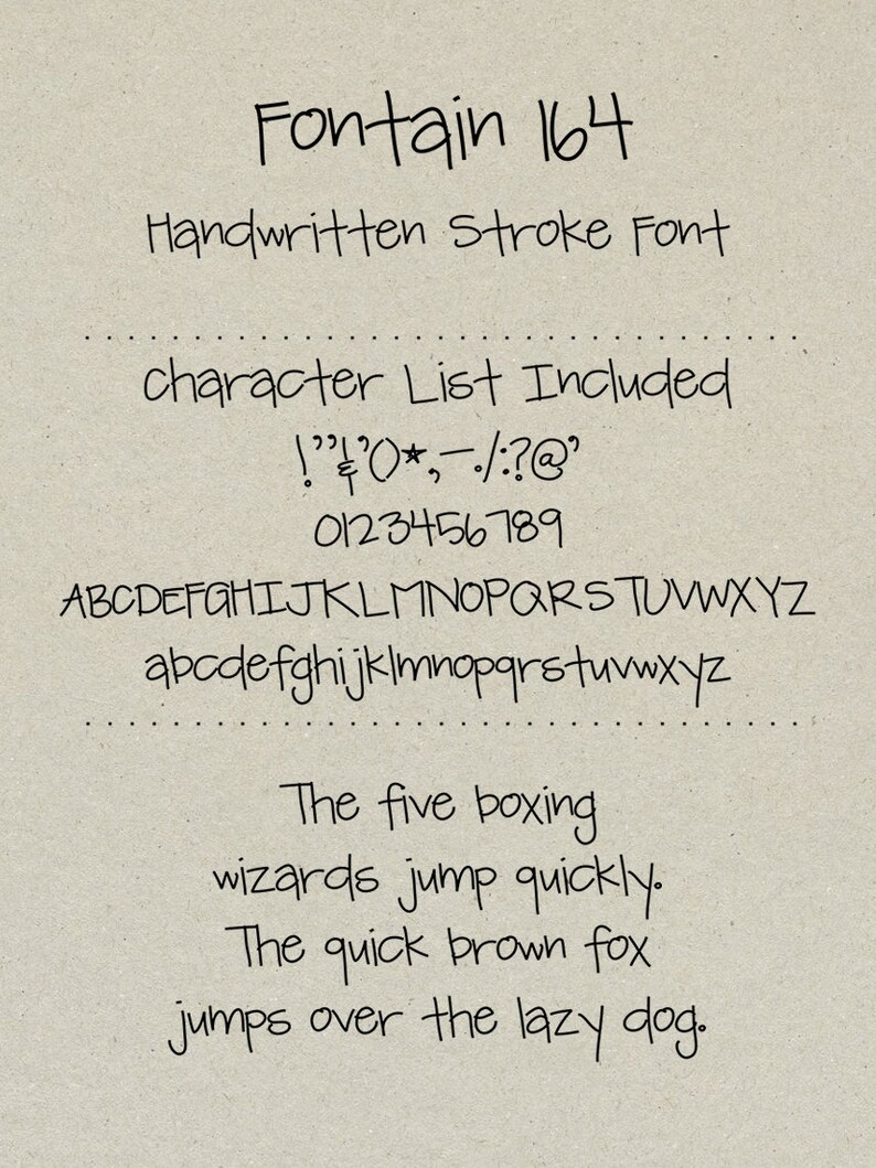 5in1 Bundle Fontain 161-165 Handwritten Font Stroke Font Single Line ...