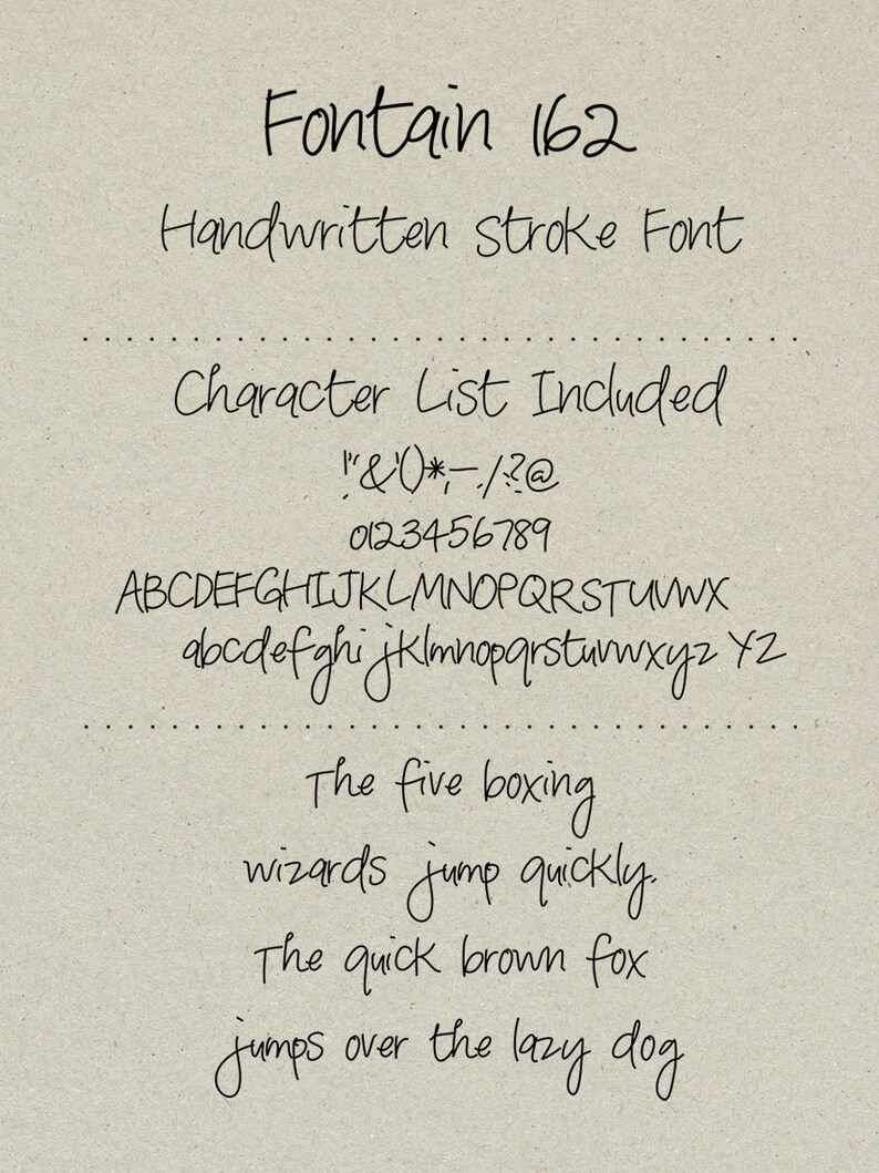 5in1 Bundle Fontain 161-165 Handwritten Font Stroke Font Single Line ...