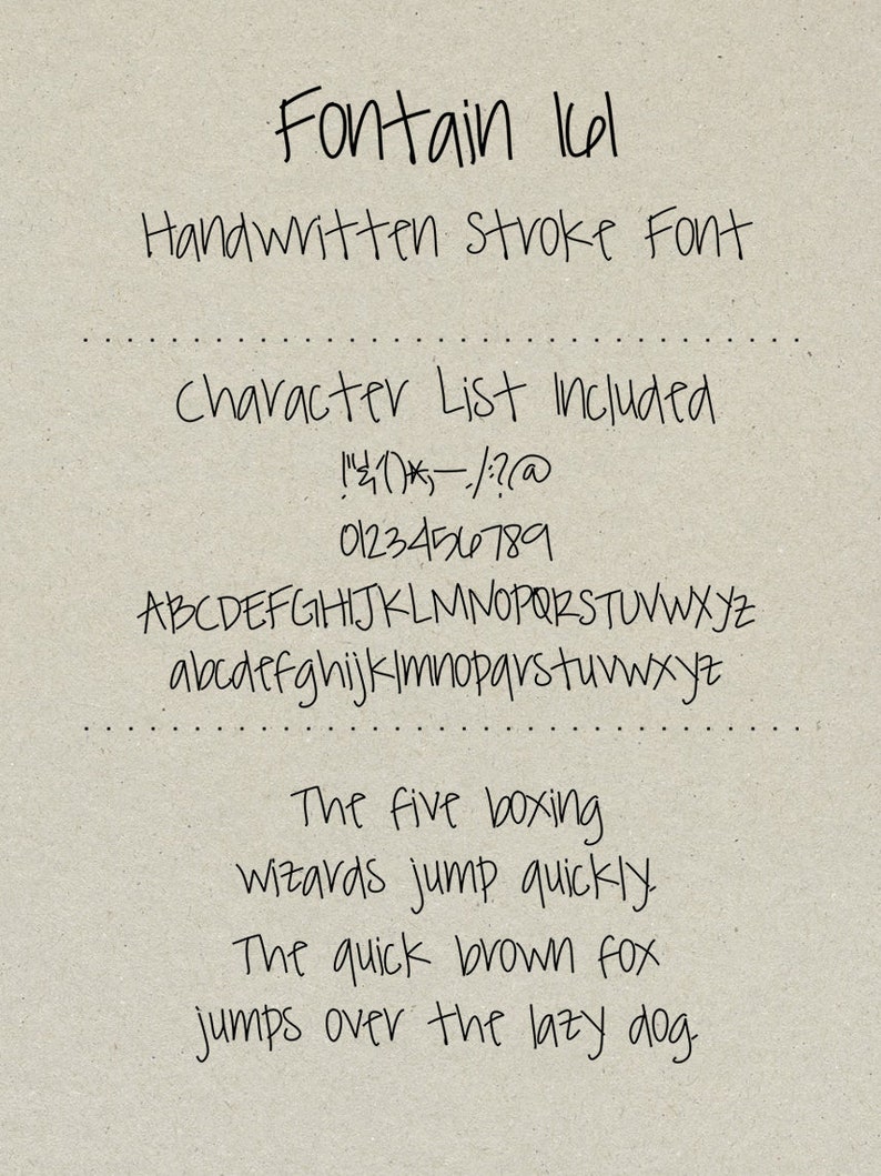 5in1 Bundle Fontain 161-165 Handwritten Font Stroke Font Single Line ...