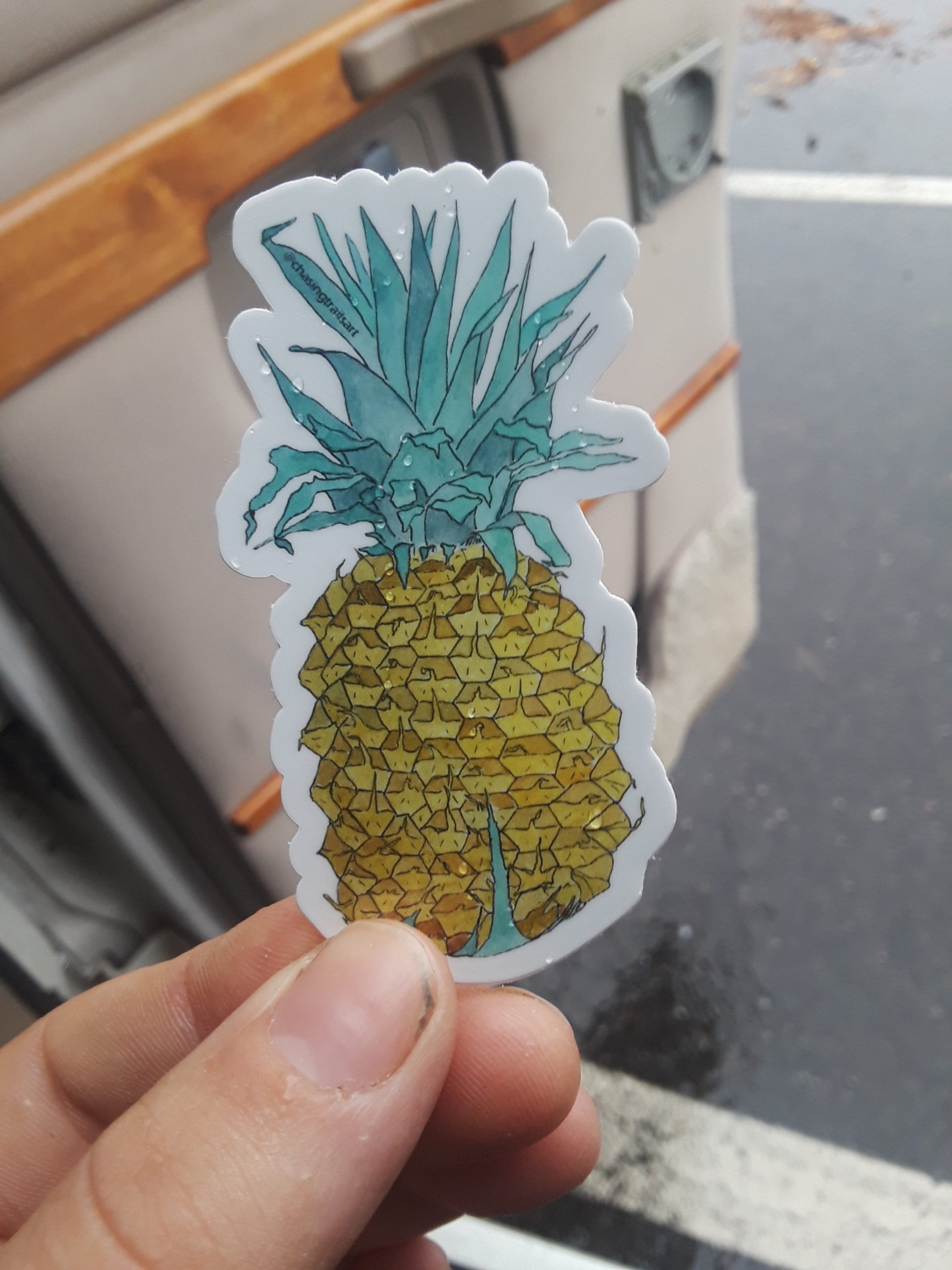 Pineapple Sticker- Fruit Sticker, Fruit Sticker Art, Vegetable Sticker ...