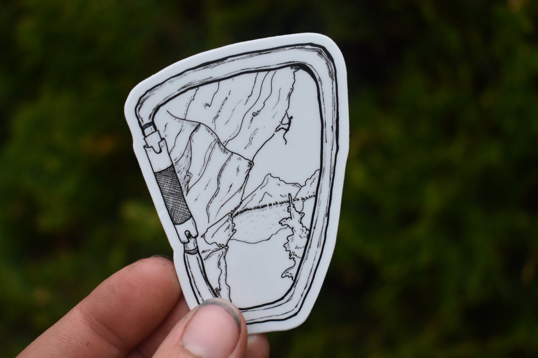 Rock Climbing Sticker, Mountain Sticker, Carabiner Sticker - Etsy