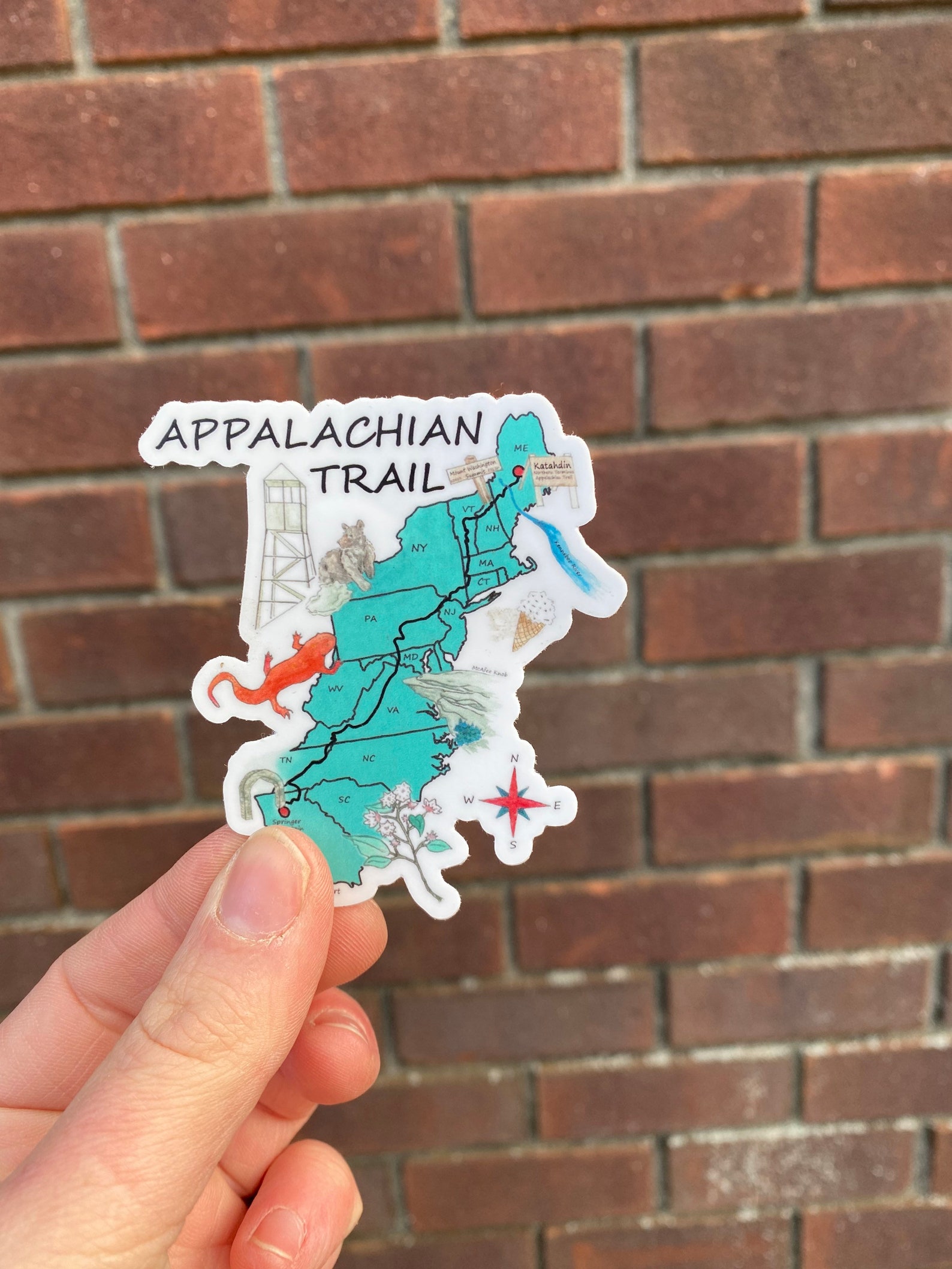 Appalachian Trail Sticker, Hiking Sticker,at Sticker, Appalachian Trail ...