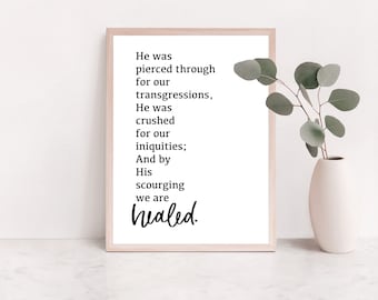 Bible Verse Scripture Art Hand Lettering Digital Print Here | Etsy