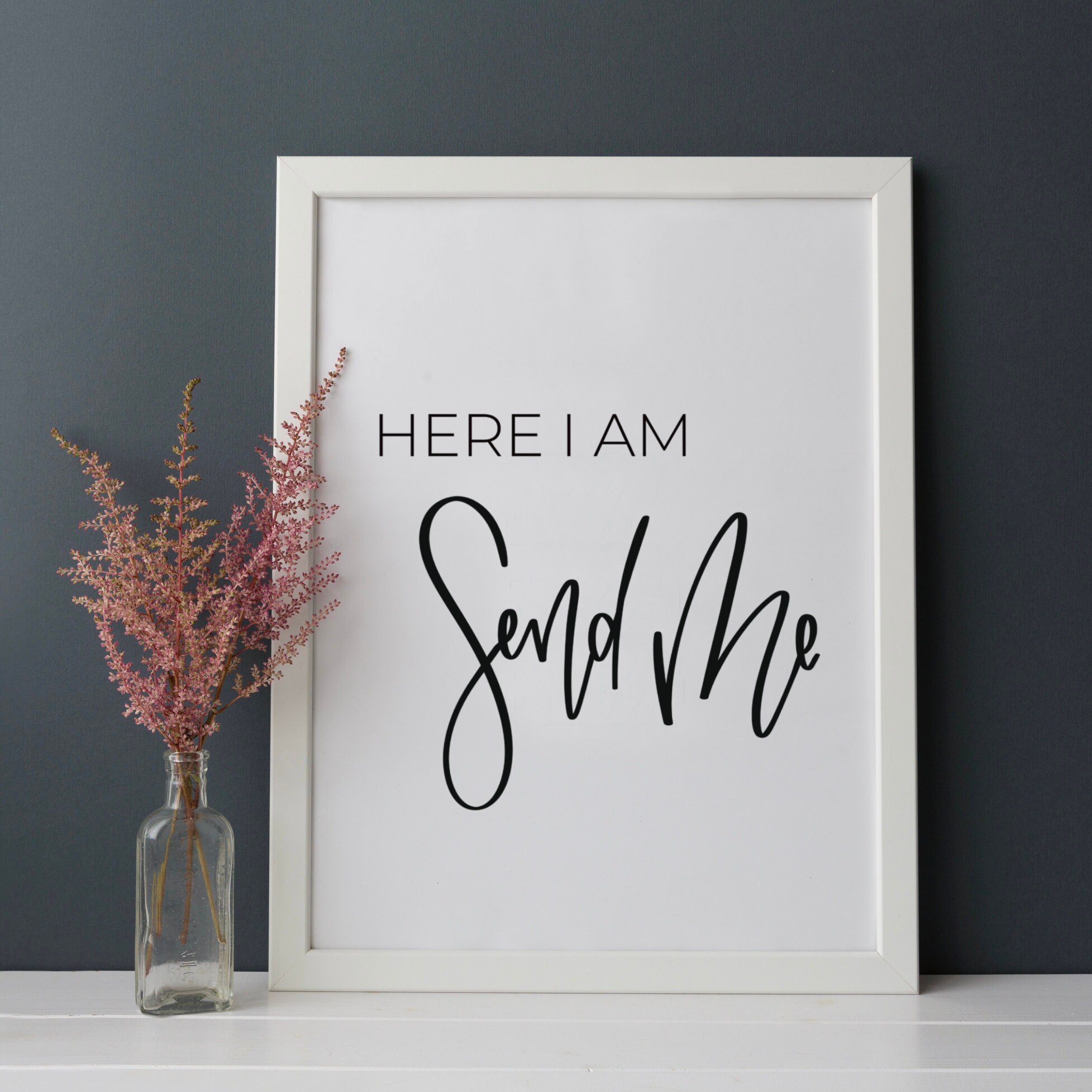 Bible Verse Scripture Art Hand Lettering Digital Print Here | Etsy