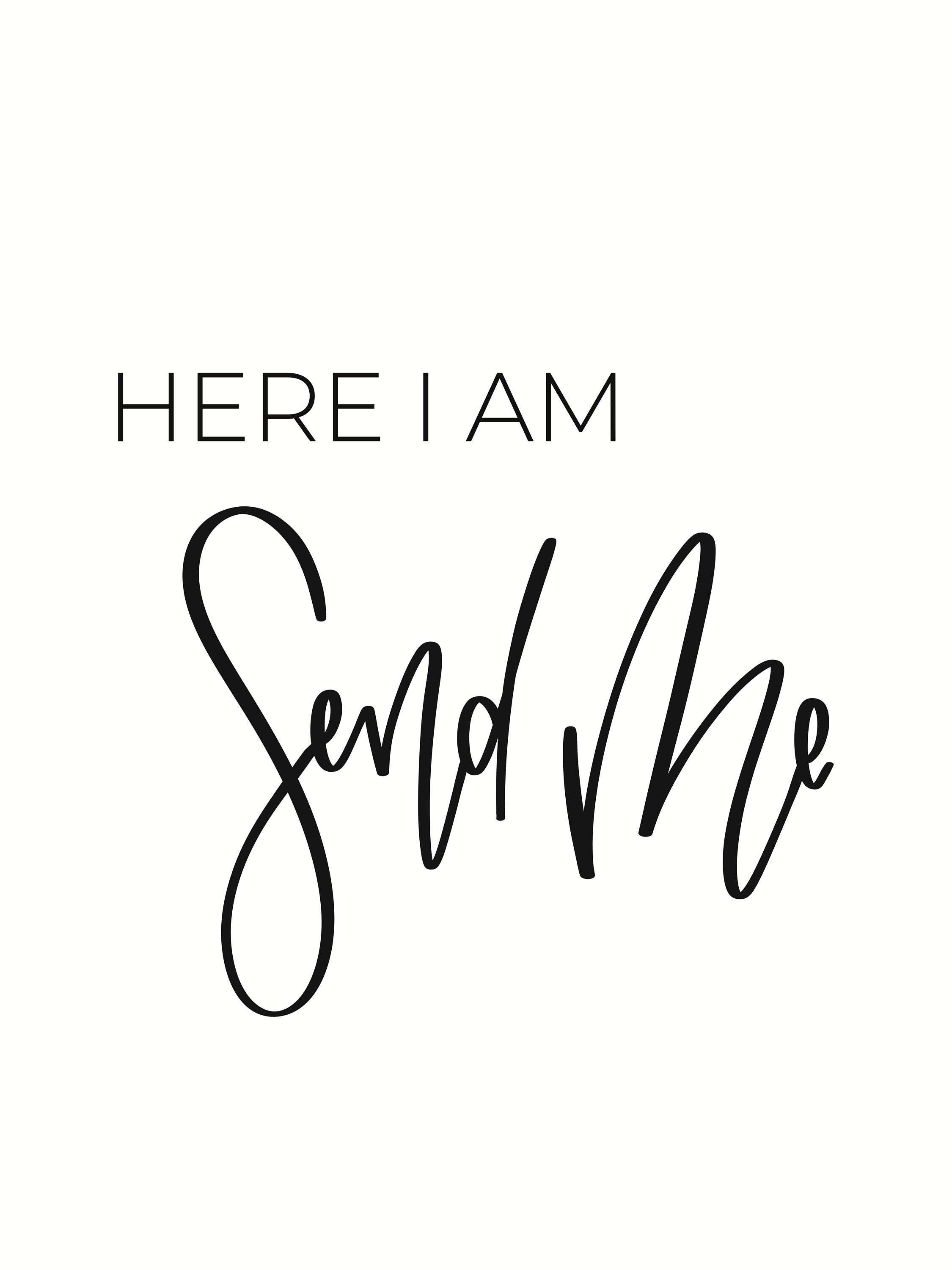 Bible Verse Scripture Art Hand Lettering Digital Print Here | Etsy