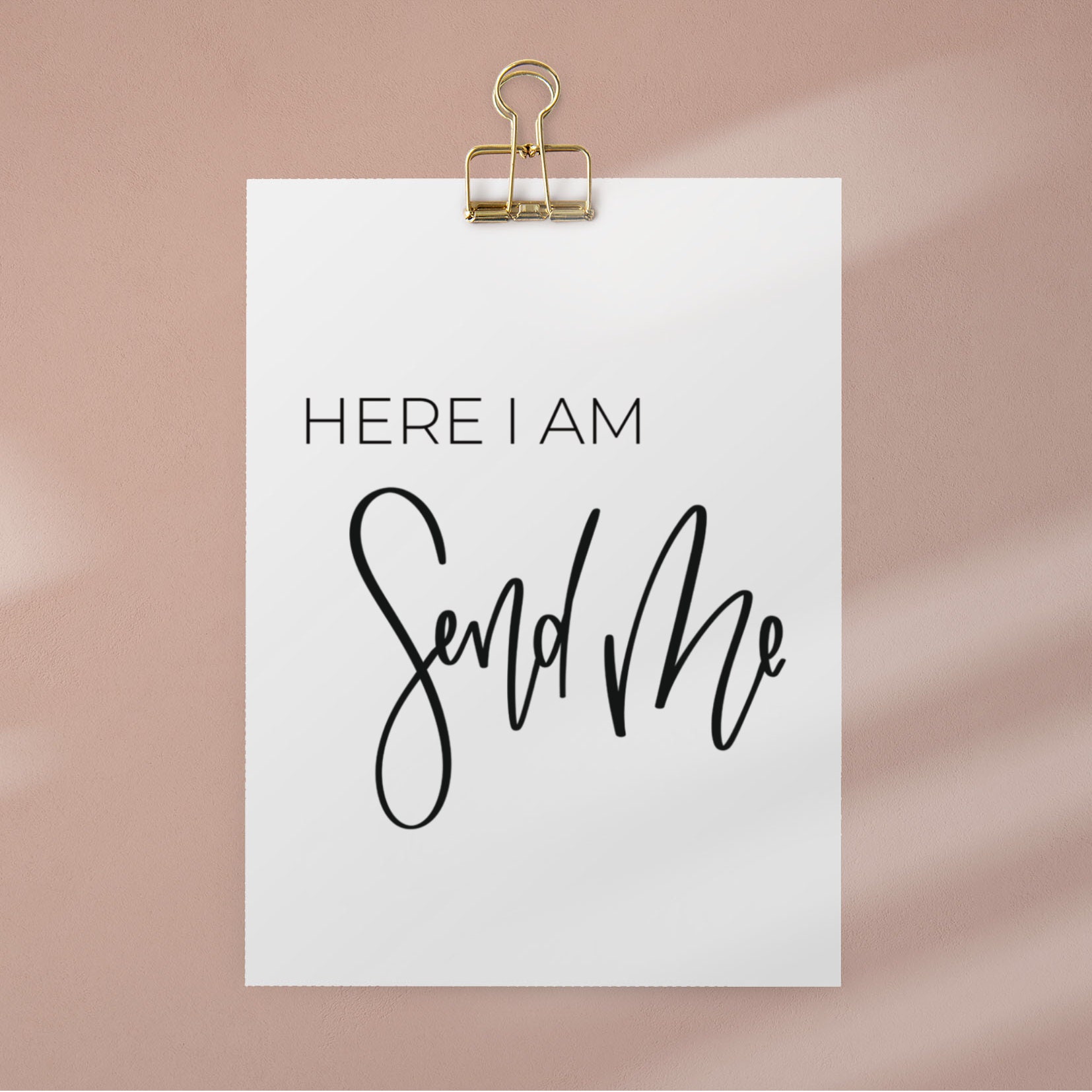Bible Verse Scripture Art Hand Lettering Digital Print Here I Am Send ...