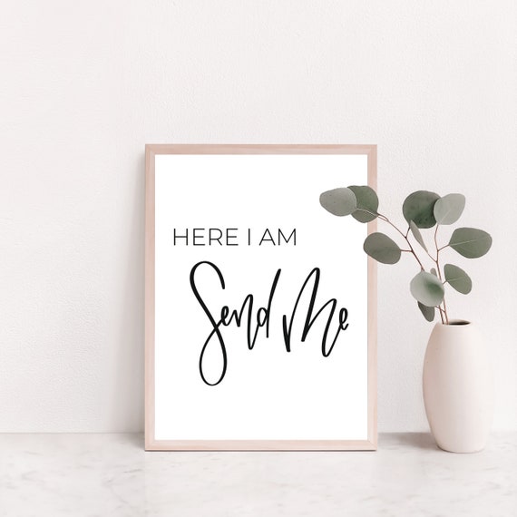 Bible Verse Scripture Art Hand Lettering Digital Print Here | Etsy