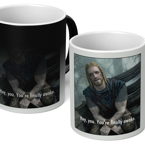 Skyrim Hey You're Finally Awake Heat Changing Magic Mug - Etsy