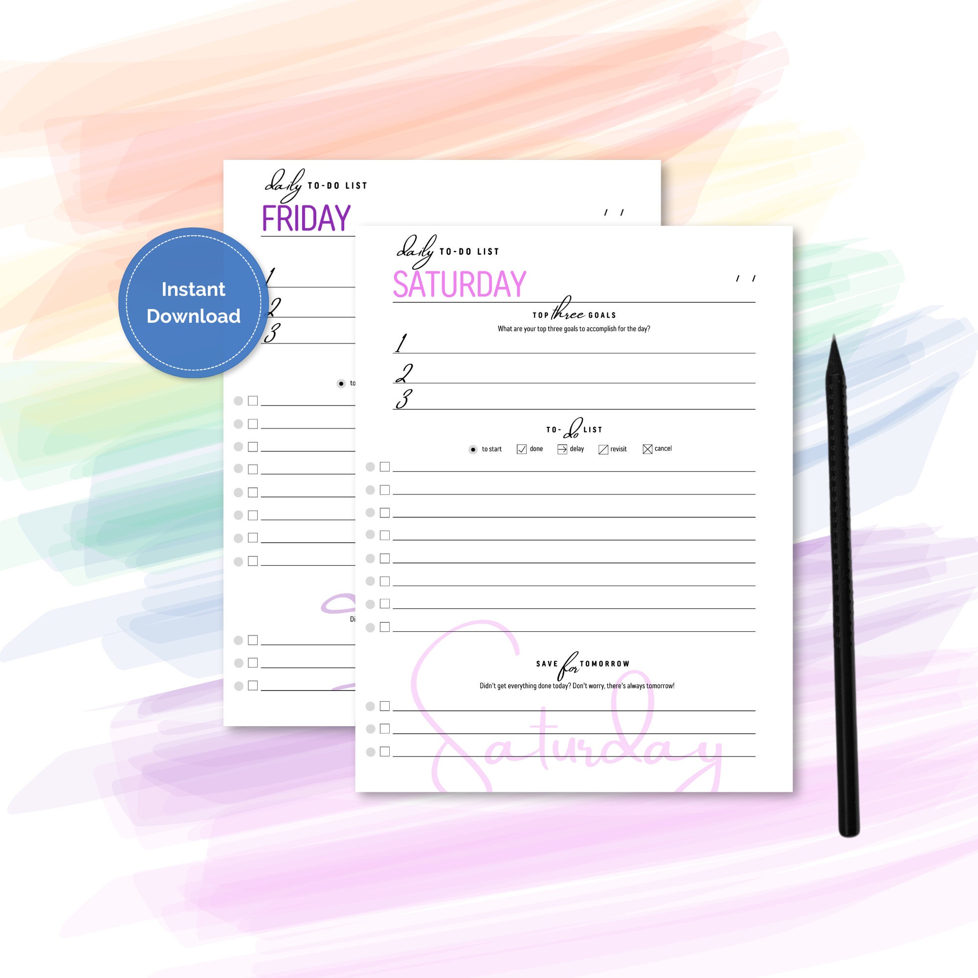 Color Coded Daily to Do List Printable Planner - Etsy